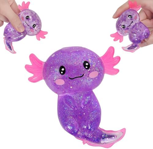 Amazon.com: Axolotl Squishy Stress Relief Toy Glitter Fidget Toys Cute ...