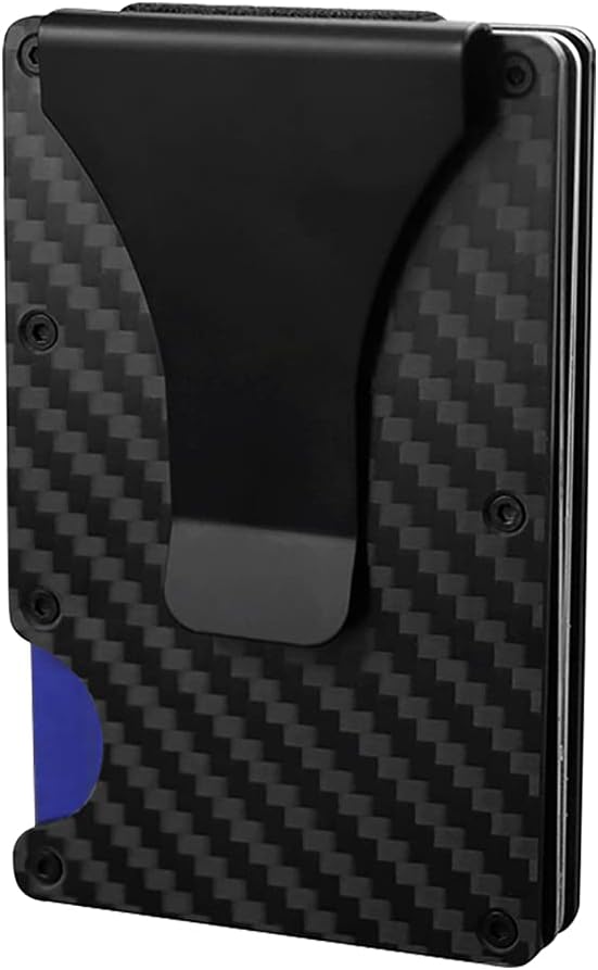 ZUKEY Minimalist Carbon Fiber Credit Card Holder with Metal Money Clip ...
