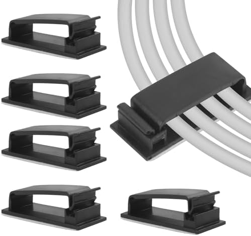 20PCS Self-Adhesive Cable Clips, Black Plastic Wire Clips, Cable Tidy ...