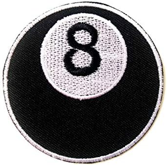 Amazon.com: Papapatch 8 Eight Ball Billiards Pool Circle DIY Jacket T ...