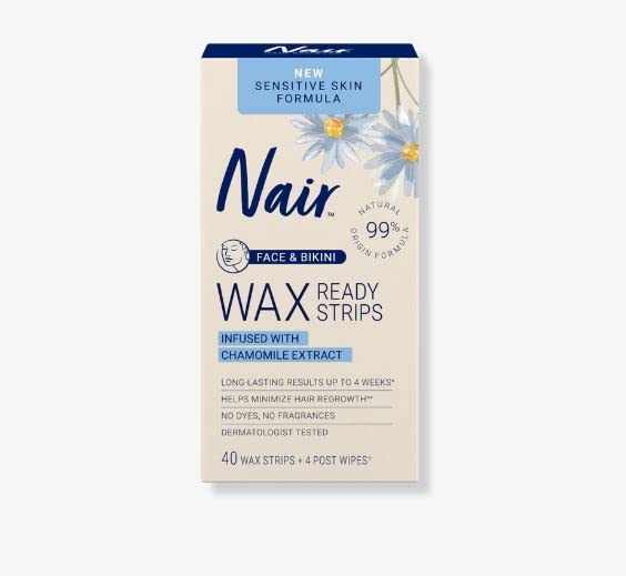 Amazon.com: Nair Sensitive Ready Wax Strips, Face & Bikini, 40 ct ...