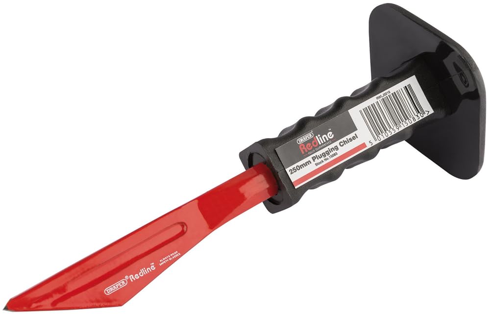 Draper Redline 250mm Plugging Chisel | Carbon Steel Bricklaying Masonry ...
