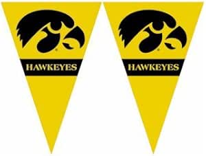 Amazon.com : Iowa Hawkeyes NCAA 25Ft String Of 6" x 9" Party Pennants ...