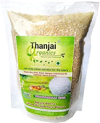 Amazon.com: SEASOL Thanjai Organics Thooyamalli Rice 1 Kg : Grocery ...