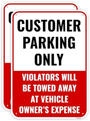Amazon.com : 2PC Customer Parking Sign, 14 x 10 Inches - Aluminum ...