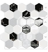 Amazon.com: MOONFUN Long Hexagon Peel and Stick Tiles Backsplash,10 ...