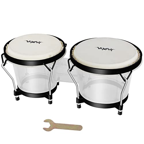 Snapklik.com : VANPHY Bongo Drum Set For Beginners Natural Adult Bongos