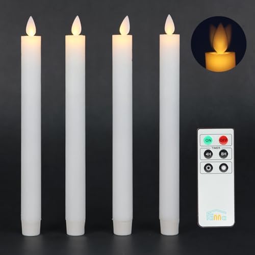 Ni-JASW Navy Blue Flameless Taper Candles with Remote, Flickering ...