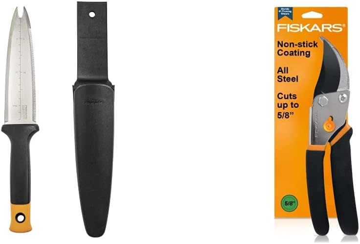 Amazon.com: Fiskars 340130-1001 Garden Hori Knife with Sheath, Black ...