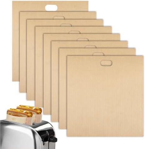 8PCS Toaster Bags Reusable Nonstick - Large Toastie Bags for Grilled ...