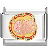 Quiges Special 9mm Italian Style Charm Link Module Stainless Steel Blue ...