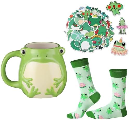 Amazon.com: Burton Frog Coffee Mug with Gift Box, Green Porcelain ...