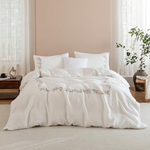 Amazon.com: EVERLY 100% Pure Linen Duvet Cover Set King Size 104X90Inch ...