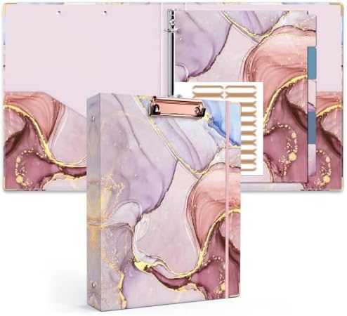 Amazon.com : 6 Pcs Marble 3 Ring Binders 10.5 x 12 Inch Cute Decorative ...