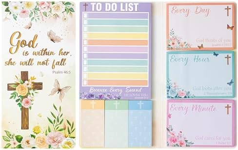 Amazon.com : Xqumoi Floral Cross Religious Inspirational Sticky Notes ...