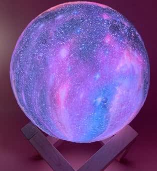 PUKANA Galaxy Moon Lamp Kids Night Light 5.9 Inch 16 Colors LED 3D Star ...