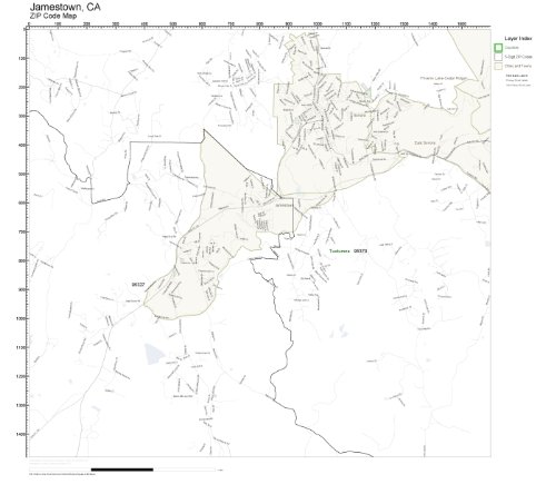 ZIP Code Wall Map of Jamestown, CA ZIP Code Map Not Laminated: Amazon ...