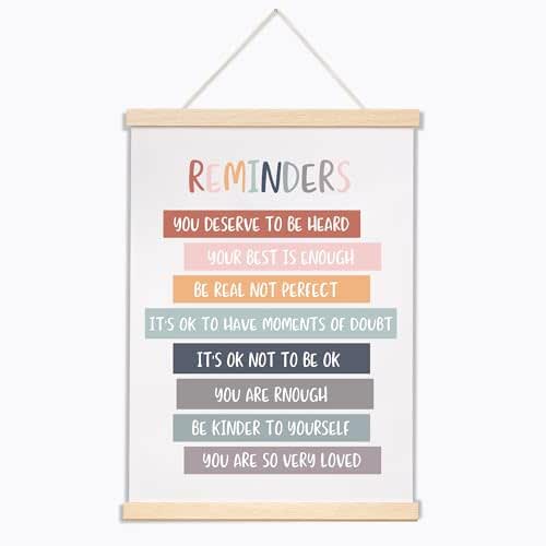 Amazon.com: Positive Affirmations Poster, Mental Health Reminders Wall ...