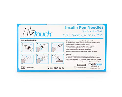 Snapklik.com : Lite Touch Pen Needles 31G-5mm 100 Pieces