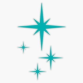 Amazon.com: 1950S Atomic Age Retro Starburst in Turquoise Blue and ...