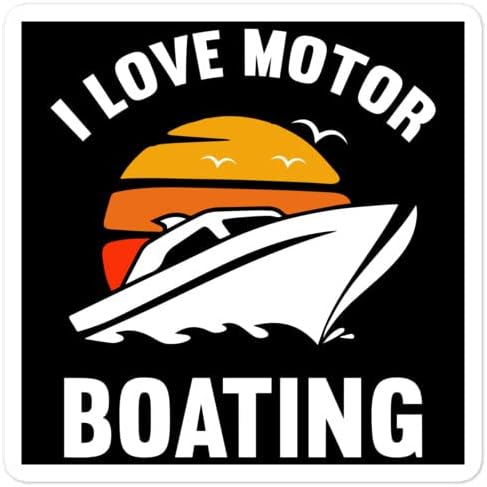 Amazon.com: I Love Motor Boating Funny Boater Bubble-Free Stickers, I ...