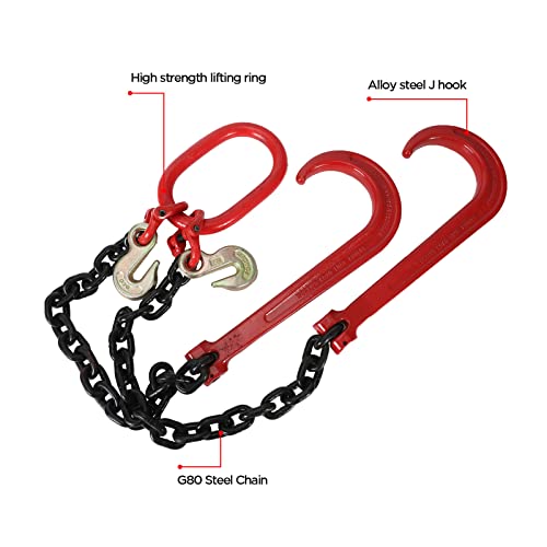 Snapklik.com : Gooeap G80 Tow Recovery V Chain W/ 3/8 X 2Legs