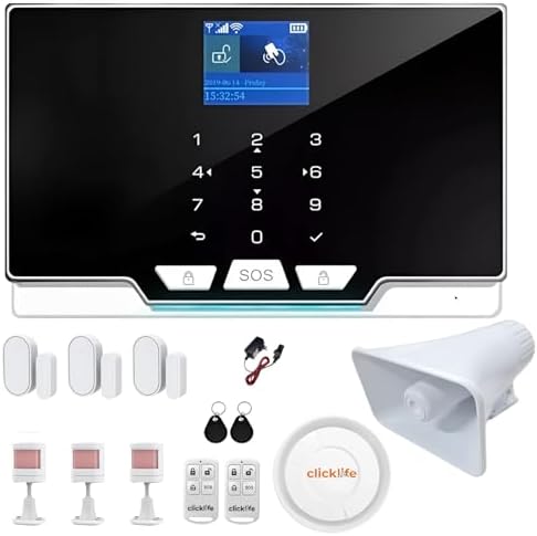 Clicklife - Kit Alarma WiFi gsm Sistema de Seguridad Casa Negocio App Celular (10 Sensores ...