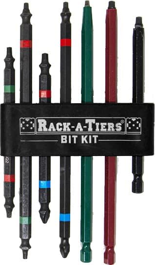 Rack-a-tiers Bit Kit -includes 7 pcs, Screwdriver bit set for Power ...