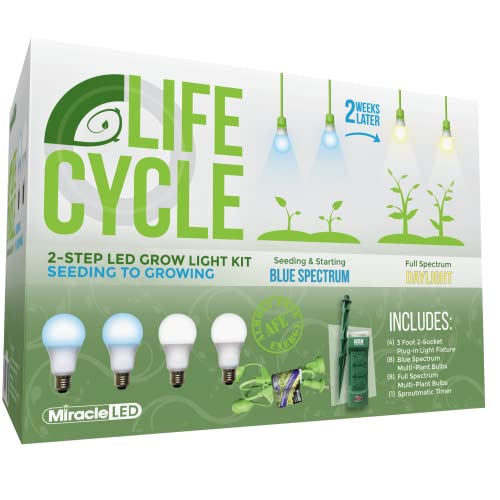 Miracle LED Plant Life Cycle 2-Socket Synchronized Grow Light Kit with ...