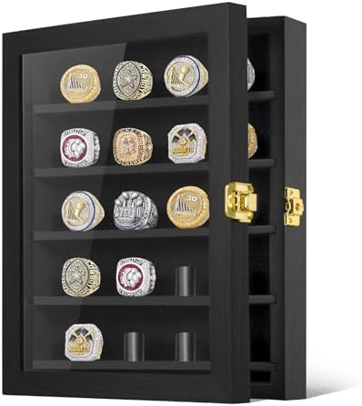 Amazon.com: Kacorn Championship Ring Display Case, 20 Ring Posts Sports ...
