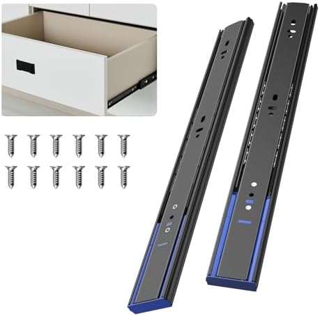BAIDICE 1 Pair Soft Close Drawer Slides Rails 12 14 16 18 20 22 24 Inch ...