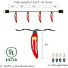 Chili Pepper String Lights Plug in, 13.6Ft 35 LED Red Chili Pepper ...