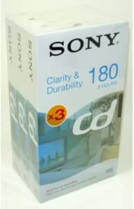 Sony 3 Pack E180 Clarity & Durability "CD" VHS Tape: Amazon.co.uk: Electronics & Photo