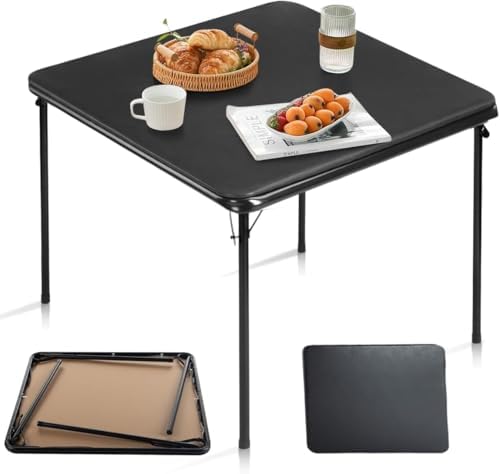 Amazon.com: 24" Folding Table, Portable Square Folding Card Table, X ...