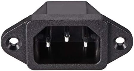 sourcing map Panel Mount Plug Adapter AC 250V 10A C14 3 Pins IEC Inlet ...