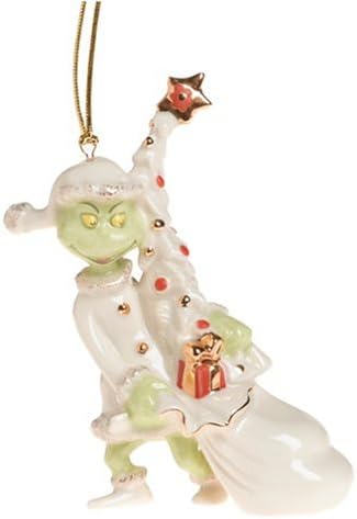 Amazon.com: Lenox Grinch Away with the Tree Porcelain Ornament: Home ...