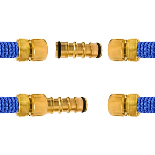 6 Pack Brass Garden Hose Connector Set,Rustproof Fittings & Connectors ...