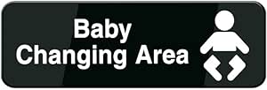 Amazon.com : Baby Changing Area Sign, Signage White/Black Plastic ...