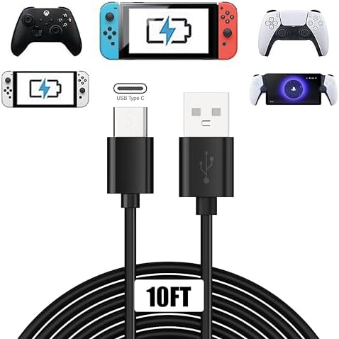 2 Pack 10FT/3M Charger Charging Cable for PS5/Xbox Series X/S ...