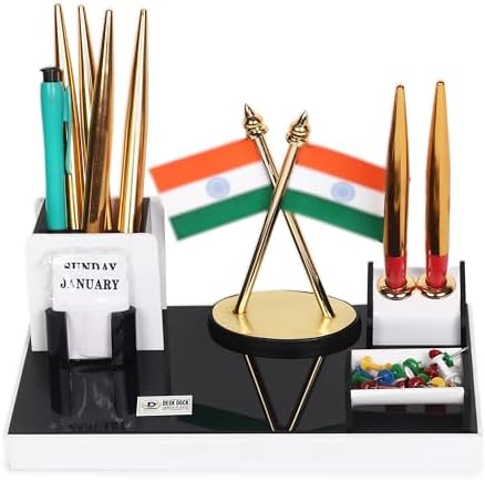 DESKDOCK Acrylic Pen Stand For Office Table Stylish Multipurpose ...