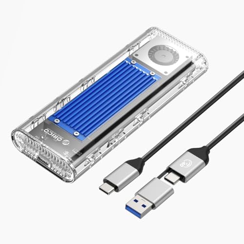 ORICO 40Gbps Carcasa SSD M.2 NVMe, Adaptador SSD M2 NVMe a USB con Ventilador Incorporado, Caja ...
