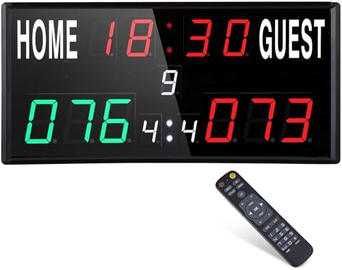 PELLOR Scoreboard LED Remote Control Electronic Point Counter for ...