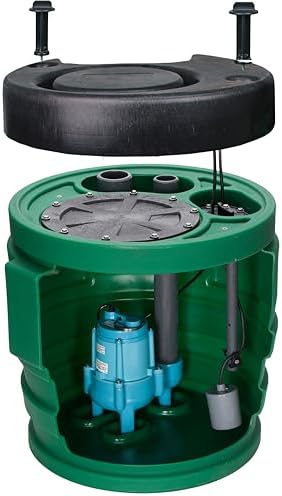 Little Giant 9JF3V2D Pit Plus JR Sewage Basin System with 115-Volt, 4/ ...