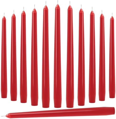 Amazon.com: Auralome Red Taper Candles 10-Inch - Dripless Tall ...