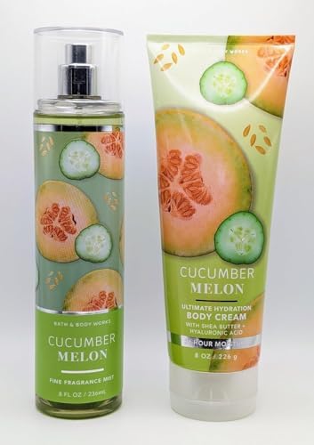 Amazon.com : Bath & Body Cucumber Melon - Body Cream and Fragrance Mist ...