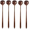 Amazon.com: Long Spoons Wooden, 5 Pieces Korean Style 10.9 inches 100% ...
