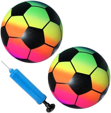 Quorlis Plastic Football - 2 Pack 9 Inch Inflatable Football for Kids ...