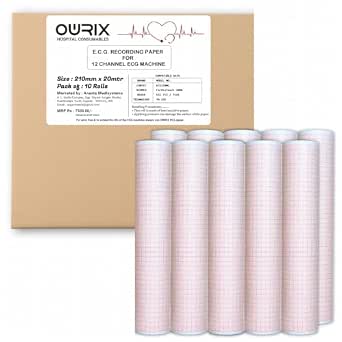 OWRIX ECG Roll For 12 Channel ECG Machine ECG1200G (Size: 210 mm x 20 ...