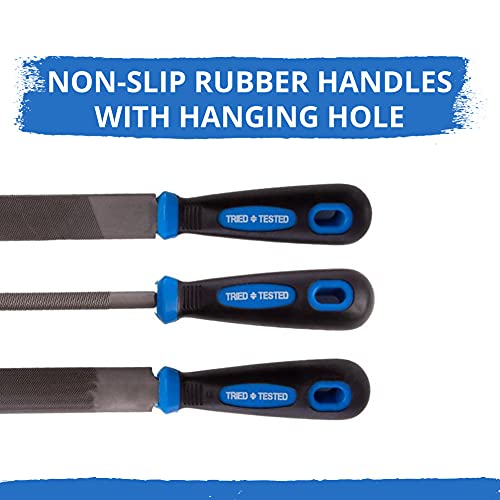 Tried + Tested 3 Piece Engineers File Set Flat, Round & Half Round ...