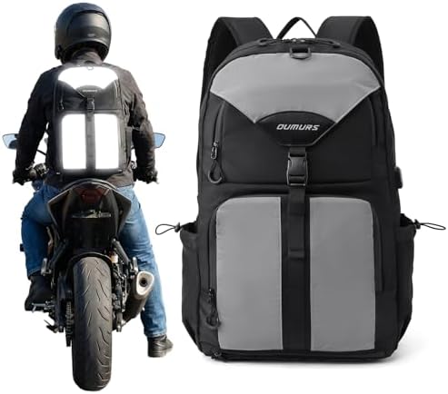 Amazon.com: Oumurs Reflective Motorcycle Helmet Backpack, 35L Riding ...